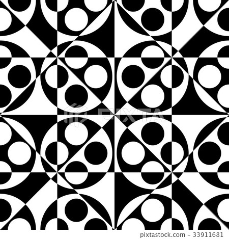 Seamless Circle and Triangle Pattern - Stock Illustration [33911681 ...