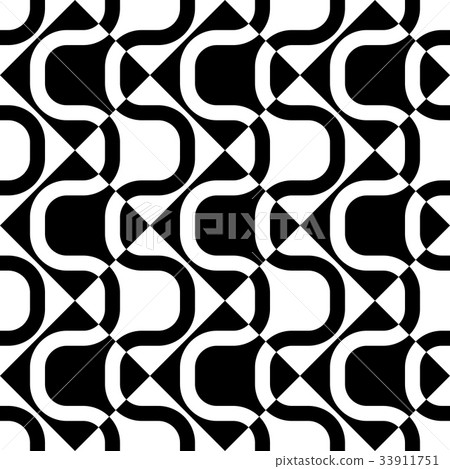 Seamless Wave and Square Pattern - Stock Illustration [33911751] - PIXTA