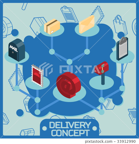 Delivery color isometric concept - Stock Illustration [33912990] - PIXTA
