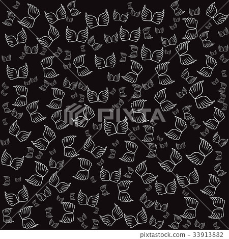 Angel wings black seamless pattern - Stock Illustration [33913882] - PIXTA