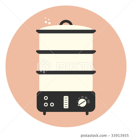 Flat food steamer icon, kitchen appliance - Stock Illustration ...