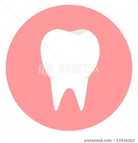 Flat white tooth icon. Dental clean teeth symbol - Stock Illustration ...