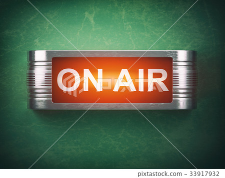 On air red warning signboard. Record broadcasting - Stock Illustration ...