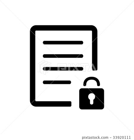 Documents key lock icon - Stock Illustration [33920111] - PIXTA