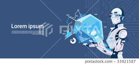 Modern Robot Hold Loading Graphic Diagram - Stock Illustration ...
