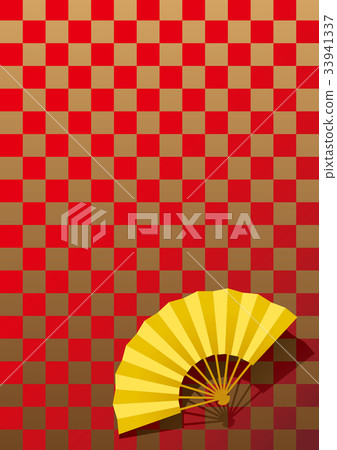 Fan and checkered pattern - Stock Illustration [33941337] - PIXTA