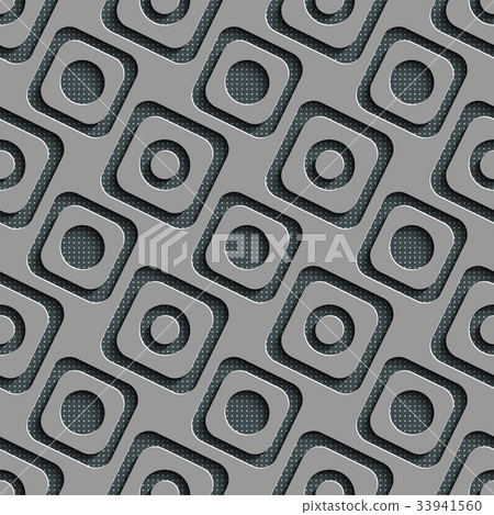 Seamless Square and Circle Pattern - Stock Illustration [33941560] - PIXTA