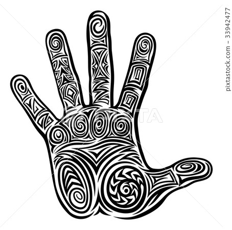 Abstract Hand Concept Pattern Design -插圖素材 [33942477] - PIXTA圖庫
