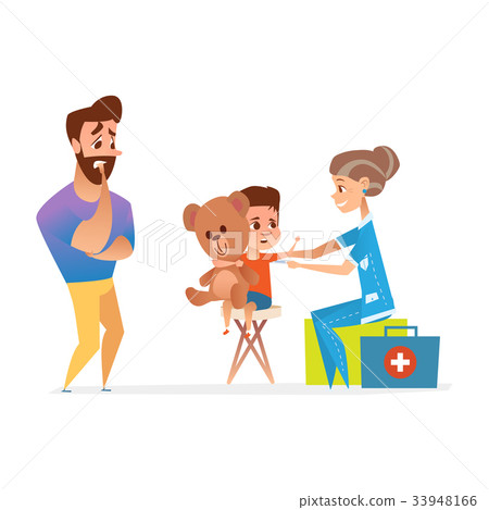 father is very worried and afraid for his child - Stock Illustration ...