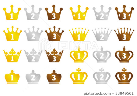 Crown ranking first to third set - Stock Illustration [33949501] - PIXTA