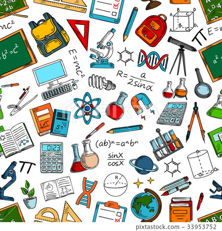 Science and education seamless pattern background - Stock Illustration ...