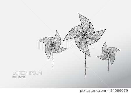 Abstract vector illustration of windmill. - Stock Illustration ...