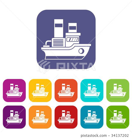 Small ship icons set - Stock Illustration [34137202] - PIXTA
