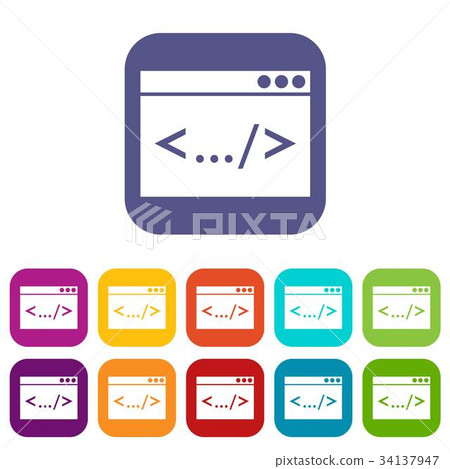 Code window icons set - Stock Illustration [34137947] - PIXTA
