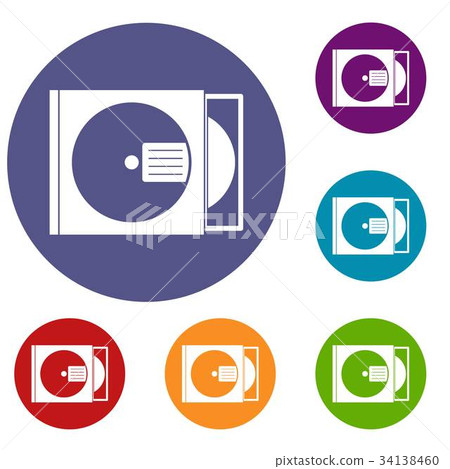 CD box with disc icons set - Stock Illustration [34138460] - PIXTA