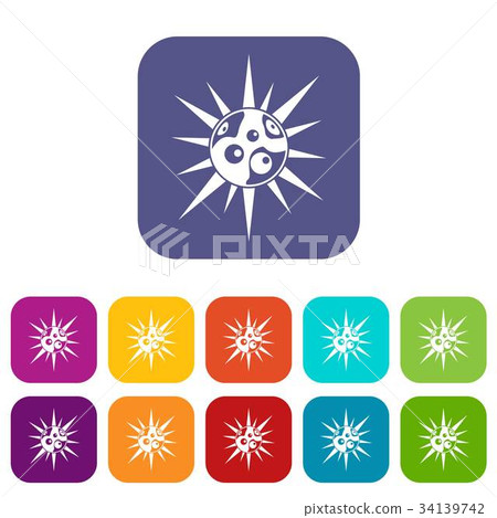 Round cell virus icons set - Stock Illustration [34139742] - PIXTA