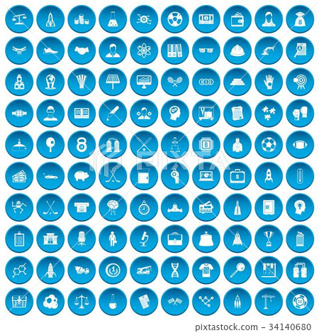 100 success icons set blue - Stock Illustration [34140680] - PIXTA