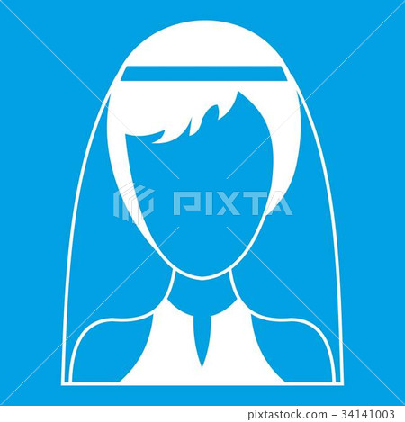 Beautiful bride icon white - Stock Illustration [34141003] - PIXTA