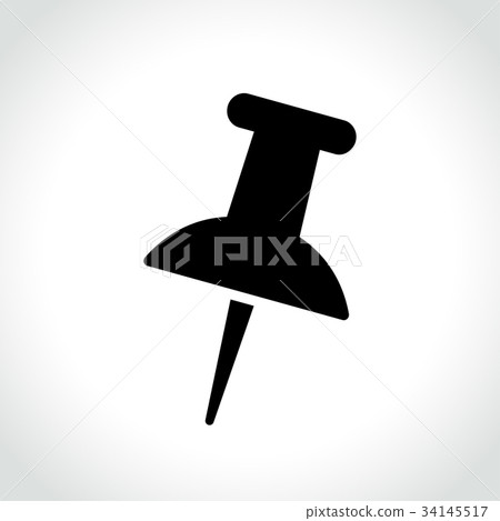 pin icon on white background - Stock Illustration [34145517] - PIXTA