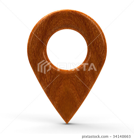 Wooden map pointer - Stock Illustration [34148663] - PIXTA