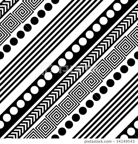 Seamless Diagonal Stripe and Circle Pattern - Stock Illustration ...