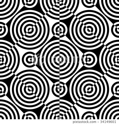 Seamless Circle and Triangle Pattern - Stock Illustration [34149601 ...