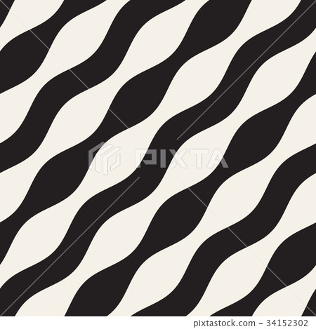 Wavy stripes vector seamless pattern. Retro wavy - Stock Illustration ...