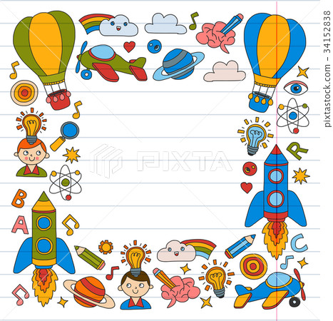Vector set of doodle icons on following themes - - Stock Illustration ...