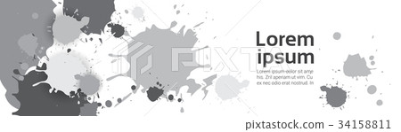 Abstract Gray Paint Splash Set Over White - Stock Illustration ...