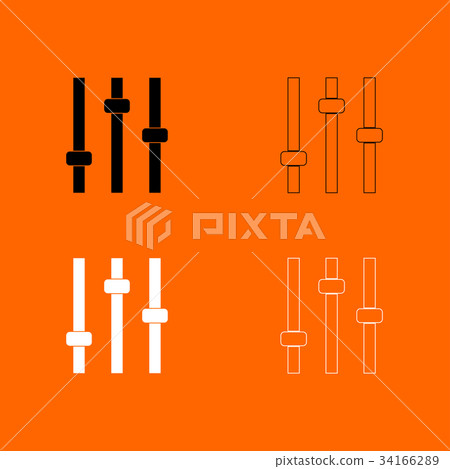 Control panel black and white set icon . - Stock Illustration [34166289 ...