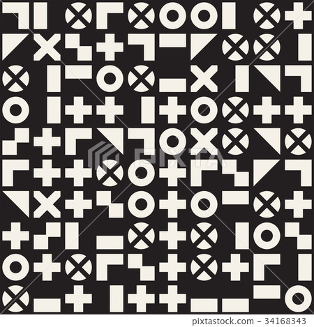 Vector random shapes seamless pattern. Modern - Stock Illustration ...