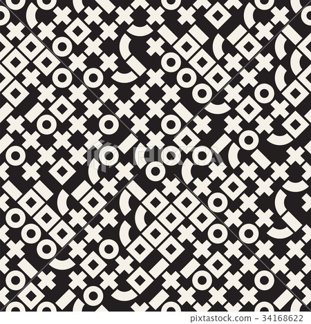Vector random shapes seamless pattern. Modern - Stock Illustration ...