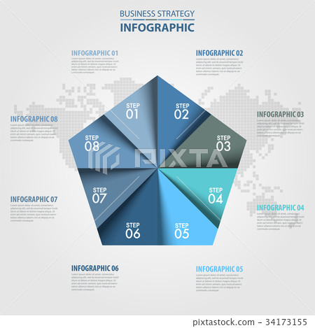 Business Infographics Pentagon chart template - Stock Illustration ...