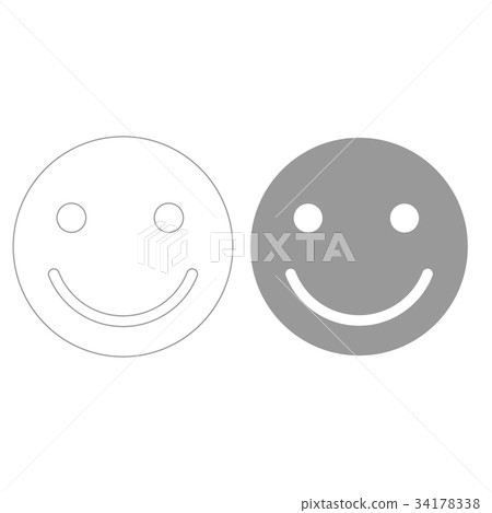 Smile grey color set icon . - Stock Illustration [34178338] - PIXTA