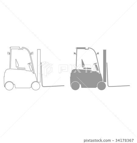 Electric loader grey color set icon . - Stock Illustration [34178367 ...