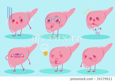 cute cartoon liver - Stock Illustration [34179911] - PIXTA