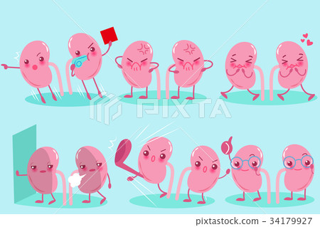 cute cartoon kidney - Stock Illustration [34179927] - PIXTA