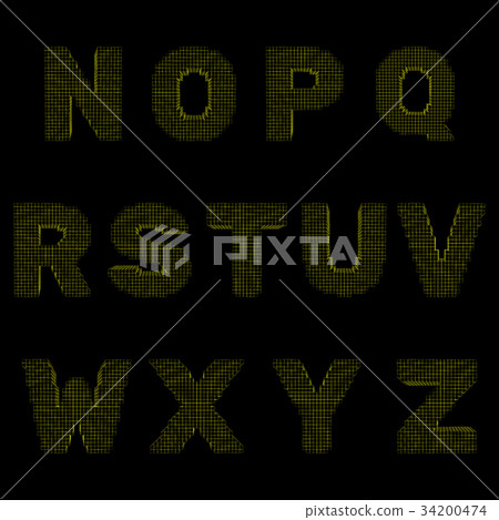 3d pixelated capital letter set.Vector outline - Stock Illustration ...