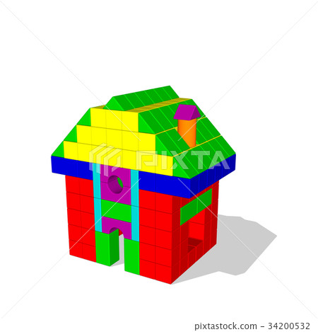 House from toy building blocks.Vector colorful - Stock Illustration ...