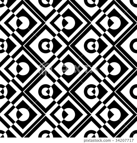 Seamless Square and Circle Pattern - Stock Illustration [34207717] - PIXTA