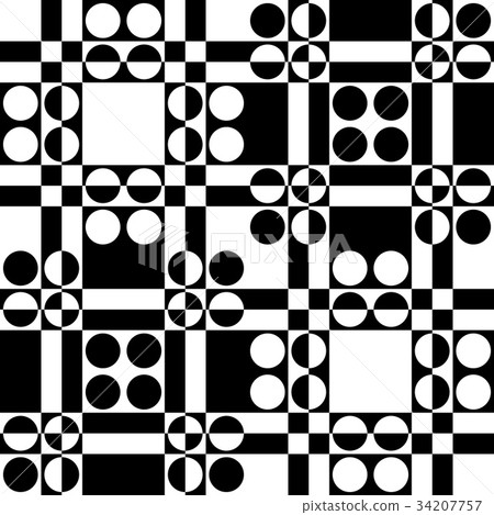 Seamless Square and Circle Pattern - Stock Illustration [34207757] - PIXTA
