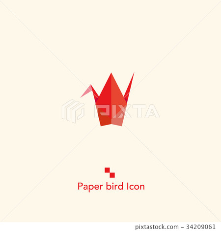 Paper crane icon - Stock Illustration [34209061] - PIXTA