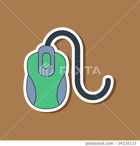 paper sticker on background of computer mouse - Stock Illustration ...