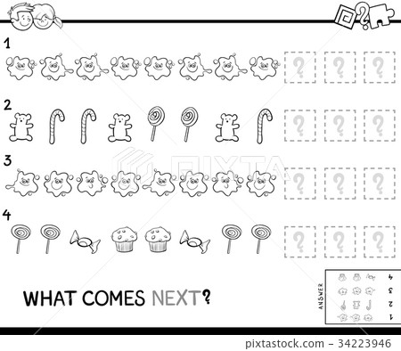 educational pattern game coloring book - Stock Illustration [34223946 ...