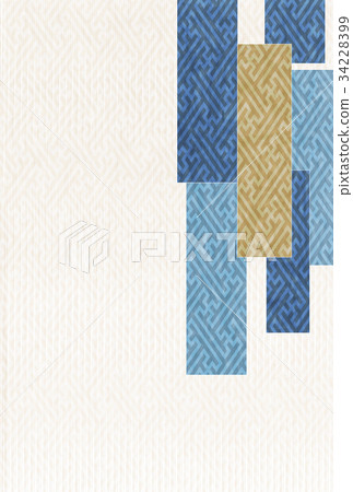 New year's card washi paper blue background - Stock Illustration ...