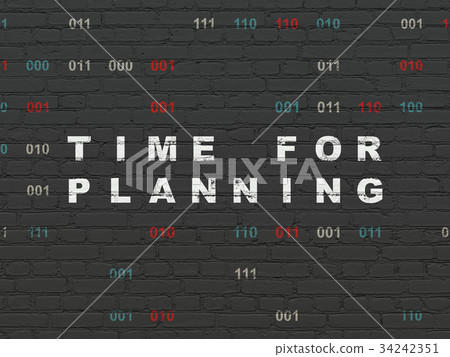 Time concept: Time for Planning on wall background - Stock Illustration ...