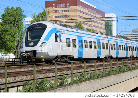 A regular train that goes near Stockholm Sweden - Stock Photo [34254768 ...