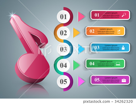 Music education Infographic. Note icon. - Stock Illustration [34262320 ...