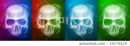 Skull or Ghost on different colors styles - Stock Illustration ...