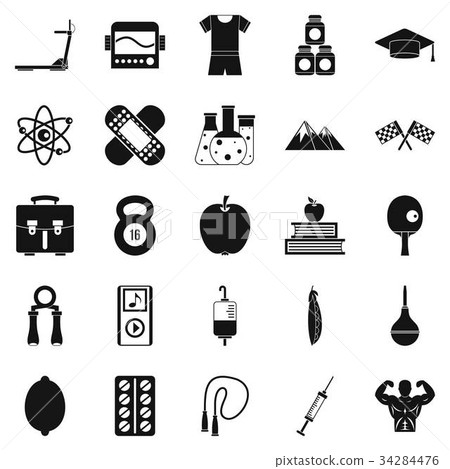 Well person icons set, simple style - Stock Illustration [34284476] - PIXTA